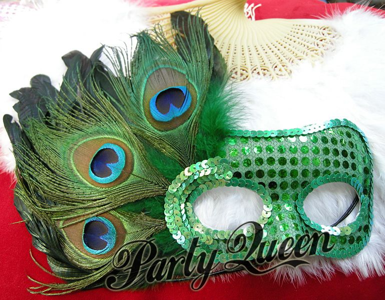 Mardi Gras Masquerade Party Ball Peacock Feather Mask Ebay