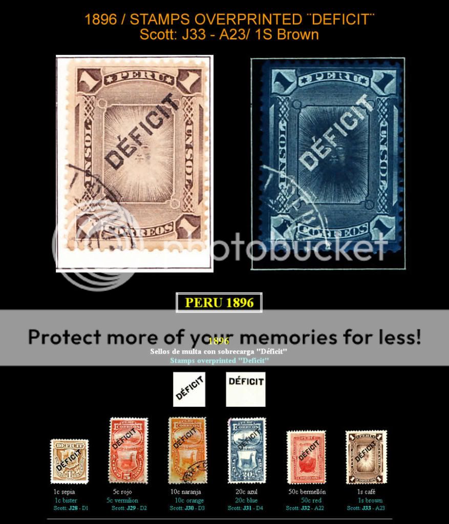 Help With Value: Peru Stamp #j33 1896 Overprinted ¨deficit¨ - Stamp ...